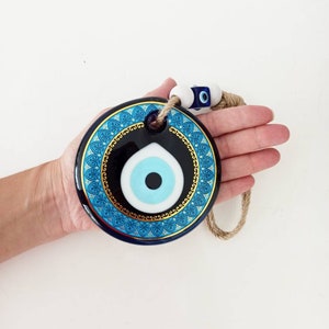 Evil Eye Wall Hanging, Turkish Eye Decor, Nazar Amulet, Blue Evil Eye ...