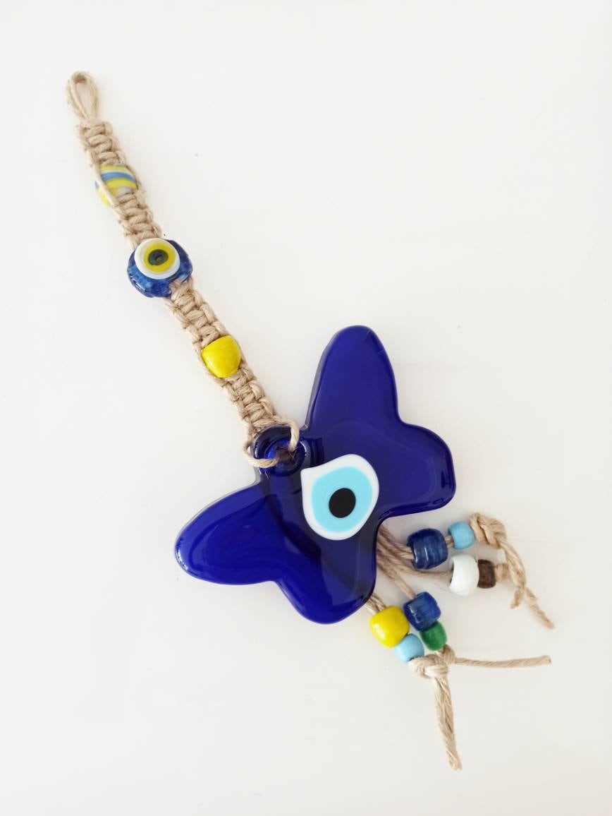 Butterfly Evil Eye Wall Hanging, Macrame Nazar Amulet - Etsy