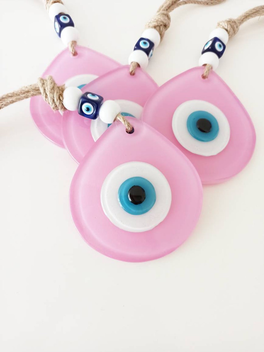 Pink Evil Eye Decor, Evil Eye Wall Hanging, House Protection, Pink ...