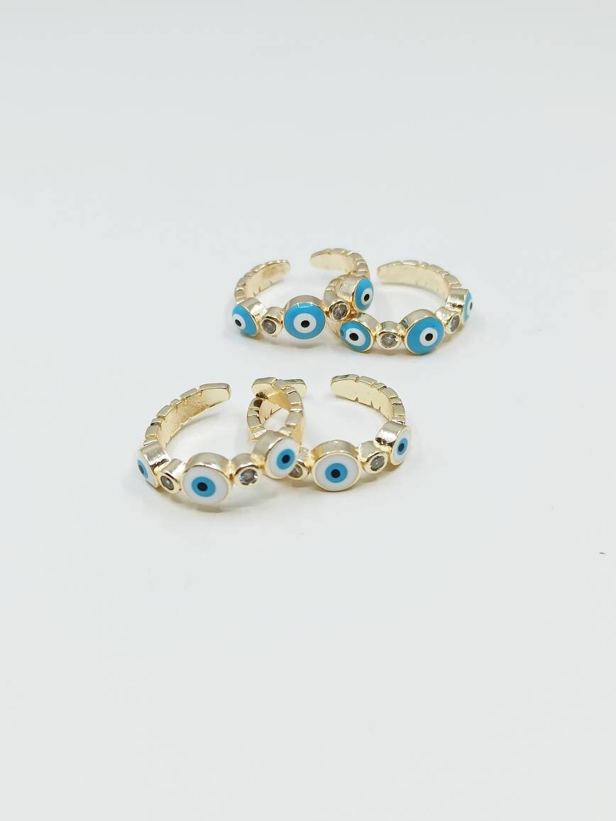 Evil Eye Rings Adjustable Ring Evil Eye Jewelry Turkish Eye | Etsy