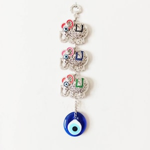 Elephant Wall Hanging, Evil Eye Wall Decor, Protection Home Decor ...