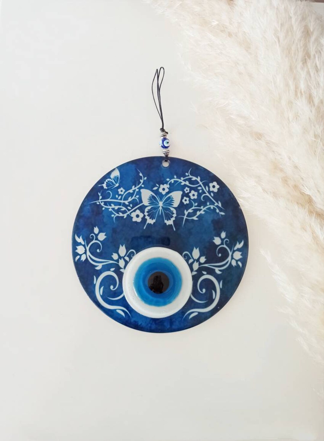 Fused Glass Evil Eye, Evil Eye Wall Hanging, Butterfly Wall Decor ...