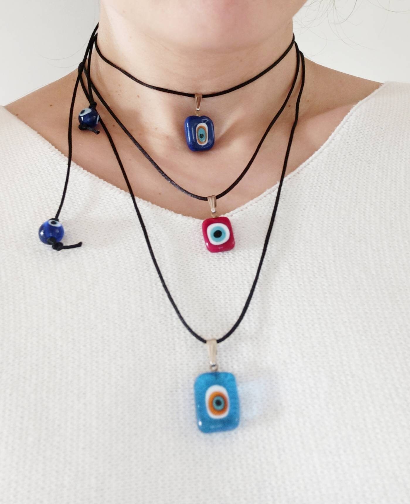 Evil Eye Necklace Evil Eye Boho Evil Eye Choker Beaded | Etsy