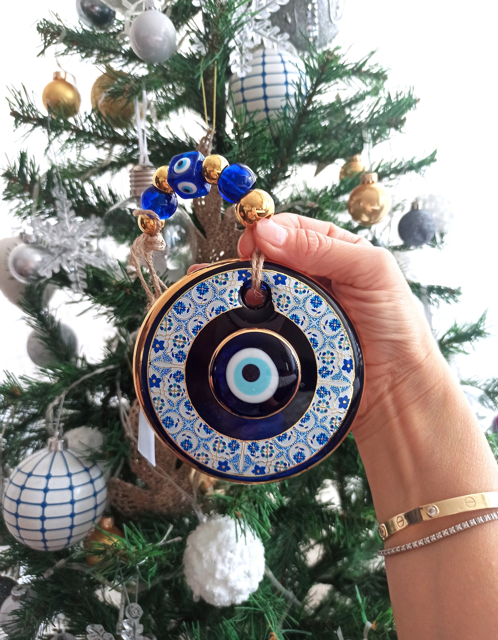 Evil Eye Wall Hanging, Evil Eye Door Hanger, Glass Wall Decor, New Home ...