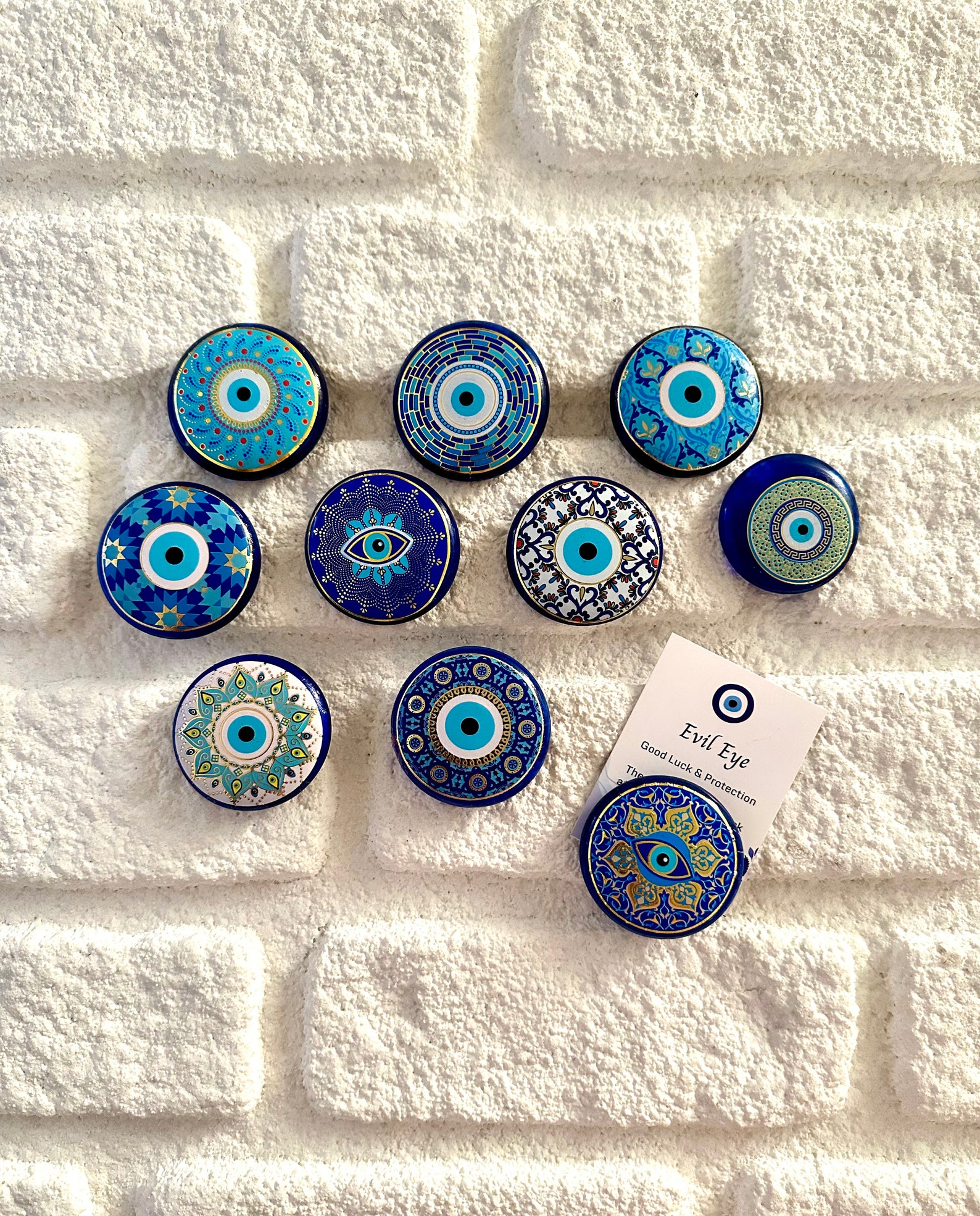 Evil Eye Magnet, House Protection, Fridge Magnet, New Home Gifts, Glass ...