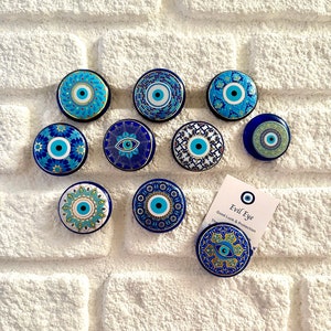Evil Eye Magnet, House Protection, Fridge Magnet, New Home Gifts, Glass ...