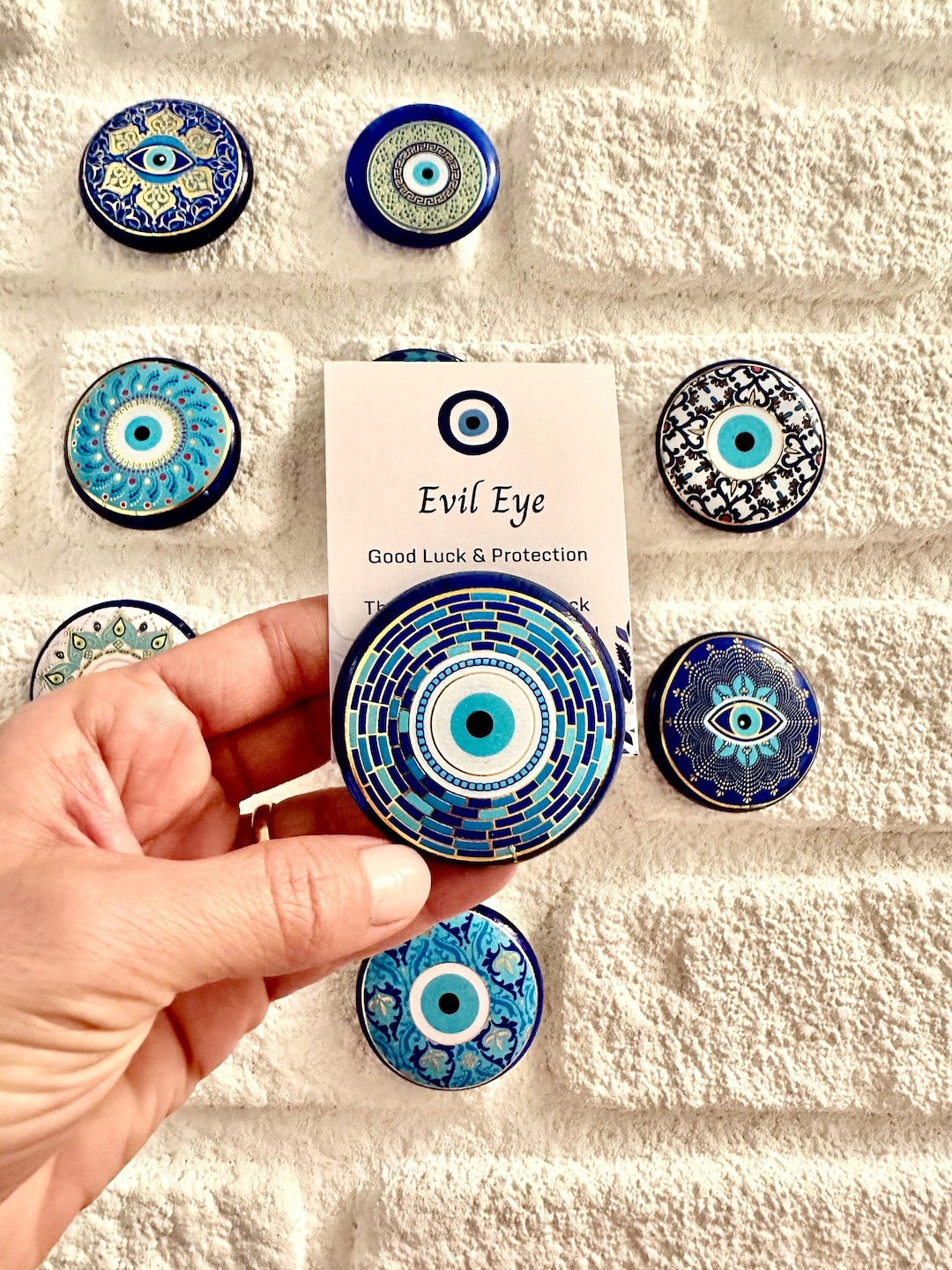 Evil Eye Magnet, House Protection, Fridge Magnet, New Home Gifts, Glass ...