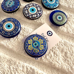 Evil Eye Magnet, House Protection, Fridge Magnet, New Home Gifts, Glass ...