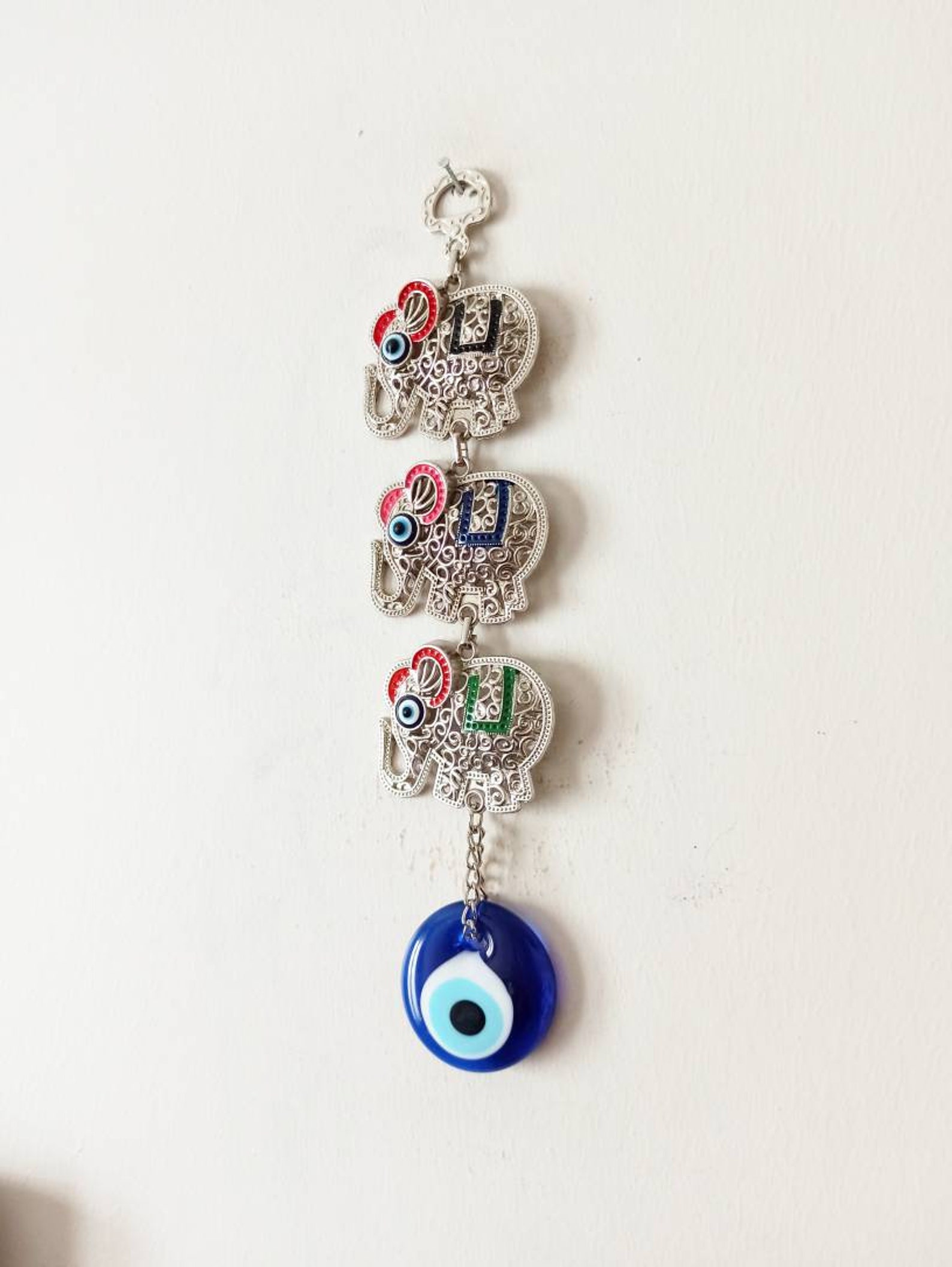 Elephant Wall Hanging, Evil Eye Wall Decor, Protection Home Decor ...