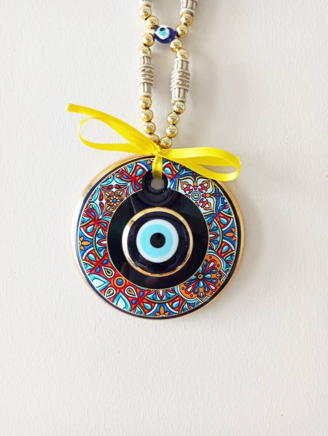 Gold Trim Evil Eye Wall Hanging, Evil Eye Gift, Elegant Evil Eye, New ...