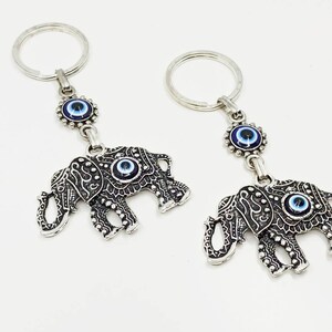 Elephant Keychain With Evil Eye, Elephant Accessory, Amulet Keychain, Protection Talisman ...
