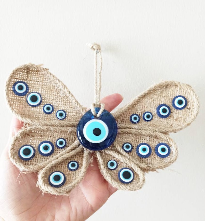 Evil Eye Wall Hanging Butterfly Wall Decor Jute Decor | Etsy