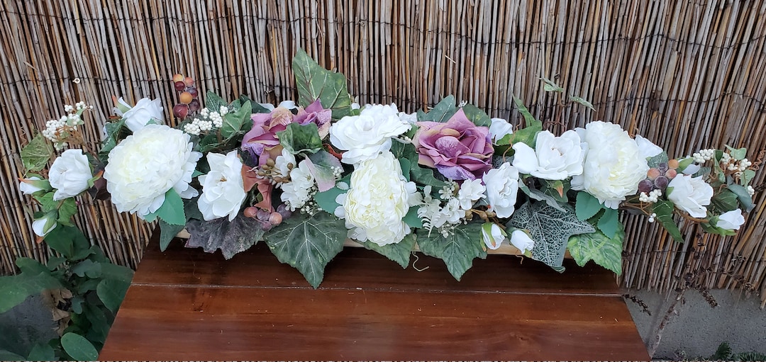 Long Floral Centerpiece, Long Floral Arrangement, Floral Table ...