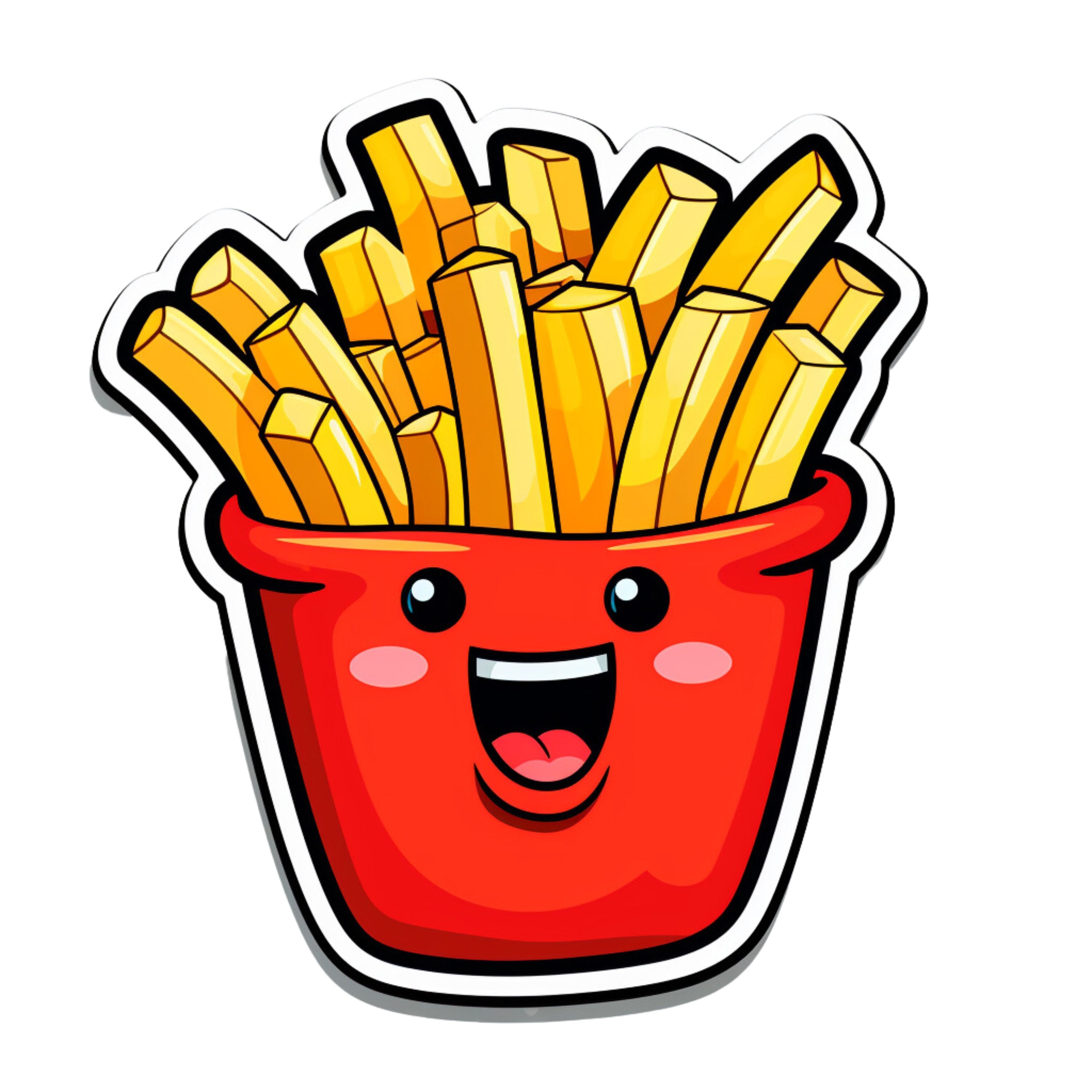 Fries Cartoon Friend, Fries, Fries Design, Fries Character, SVG, Fries ...