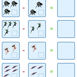 Superhero Math for Early Years, Kids, Kindergarten, Superhero Counting ...
