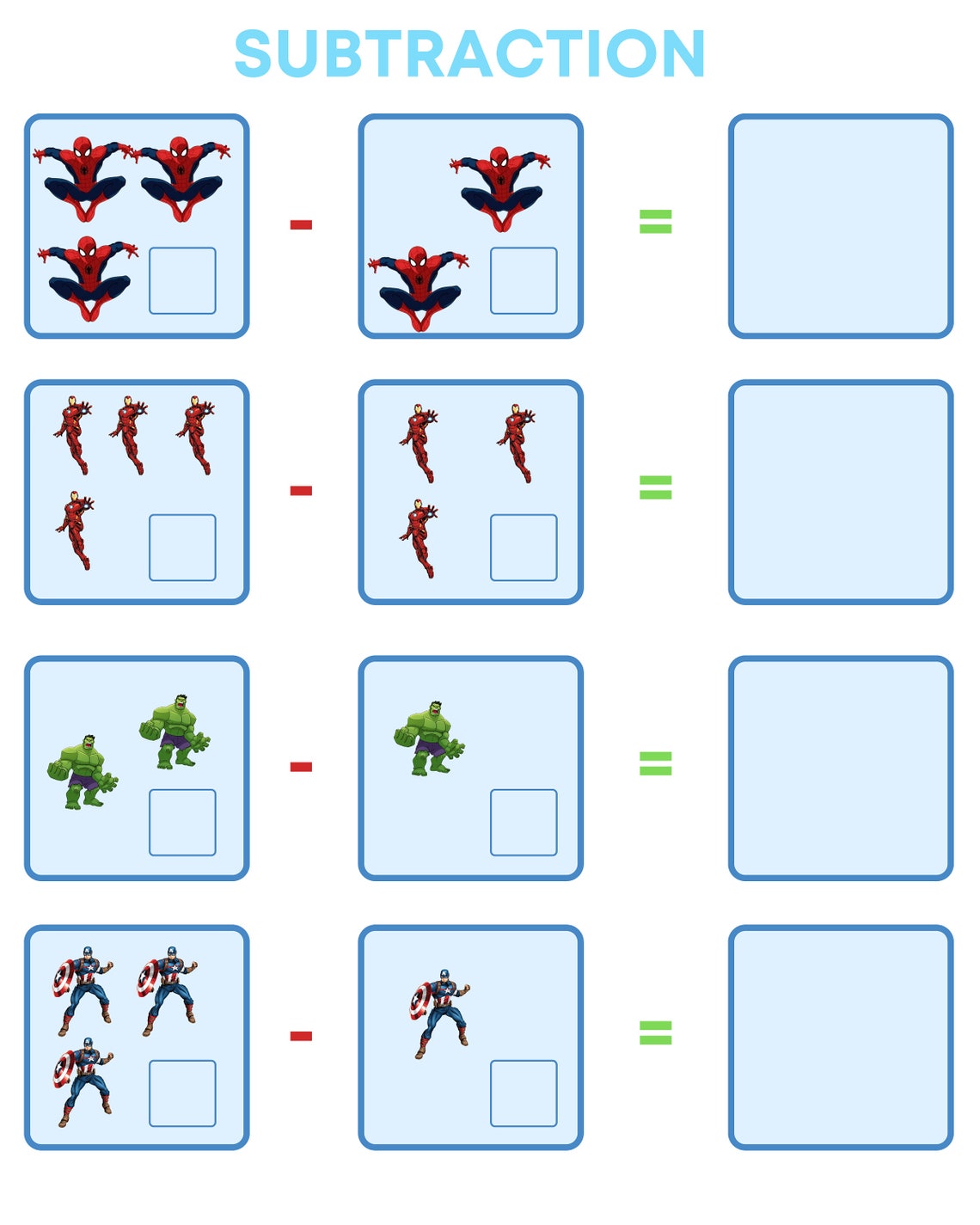 Superhero Math for Early Years, Kids, Kindergarten, Superhero Counting ...