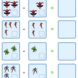Superhero Math for Early Years, Kids, Kindergarten, Superhero Counting ...