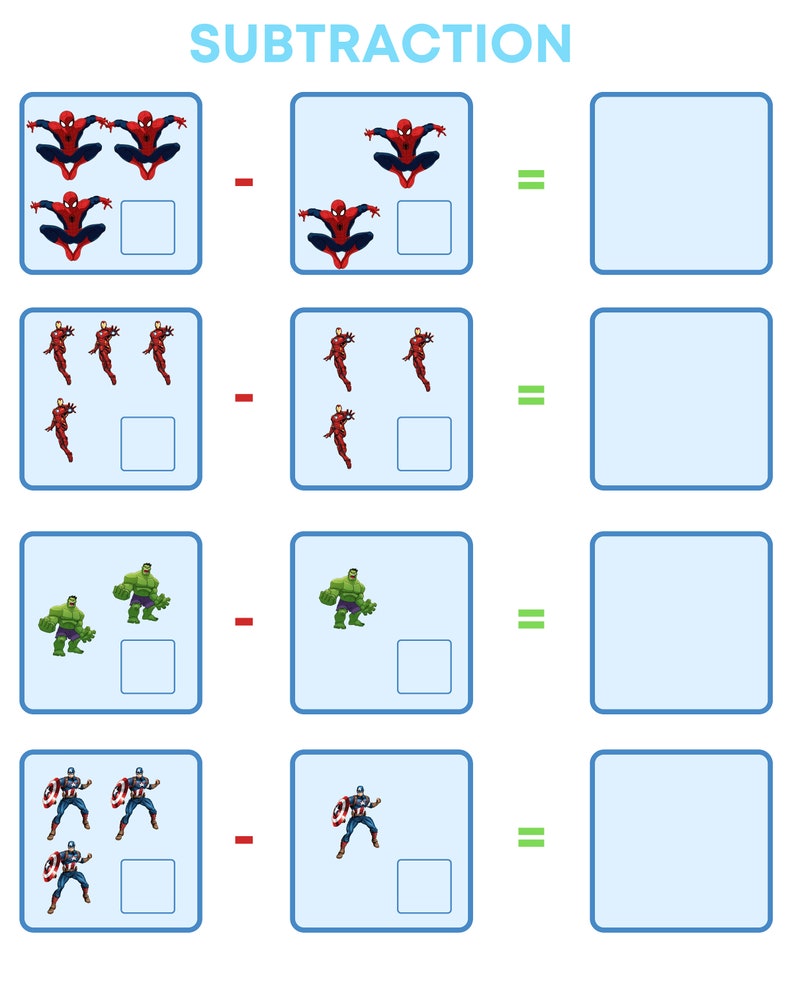 Superhero Math for Early Years, Kids, Kindergarten, Superhero Counting ...