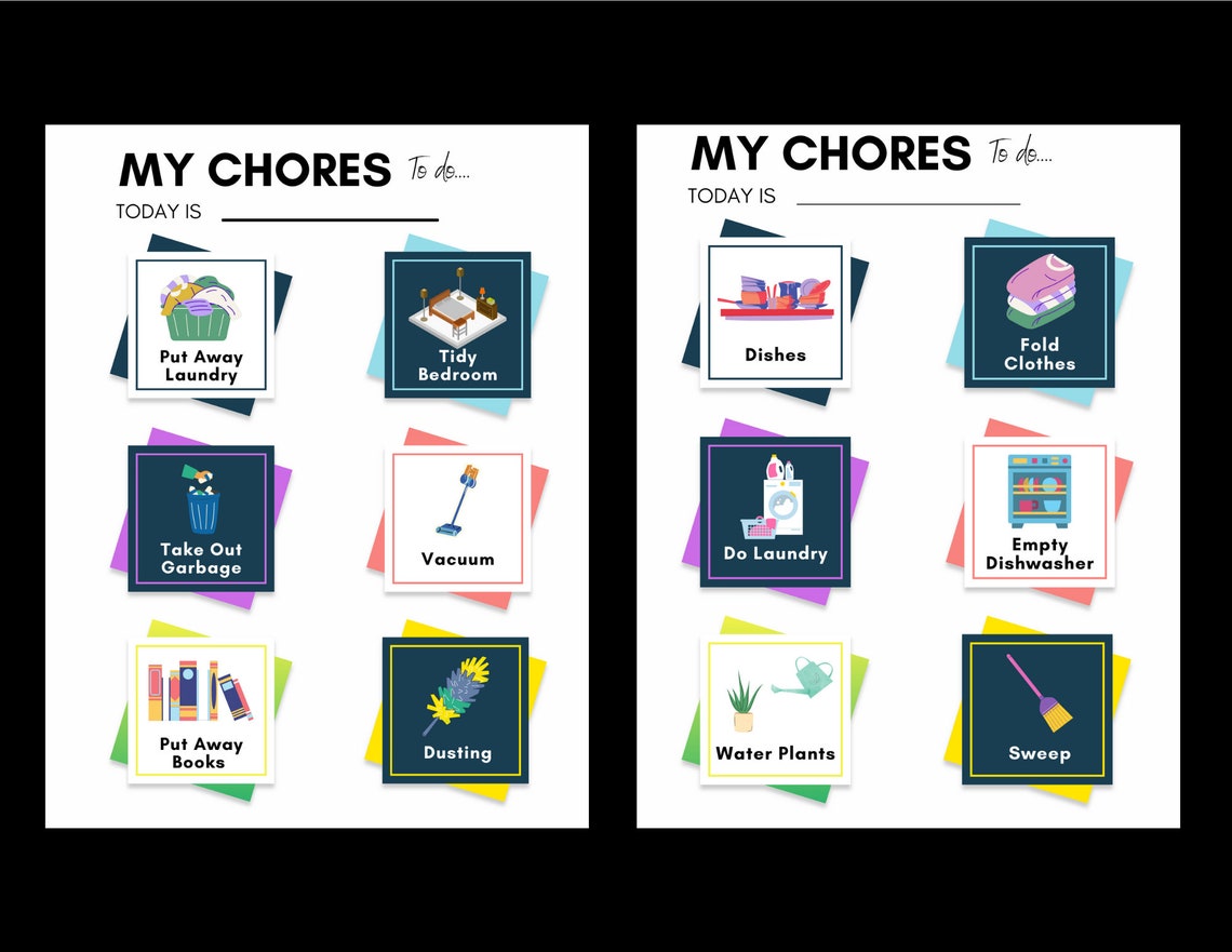 Editable Chore Cards & Chart, Toddler Daily Rhythm, Visual Chore Cards ...
