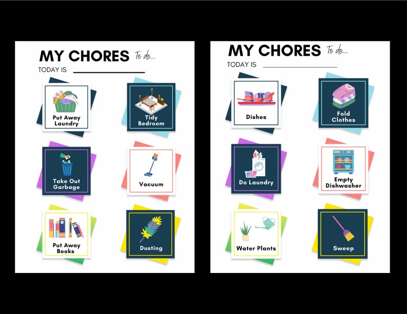 Editable Chore Cards & Chart, Toddler Daily Rhythm, Visual Chore Cards ...