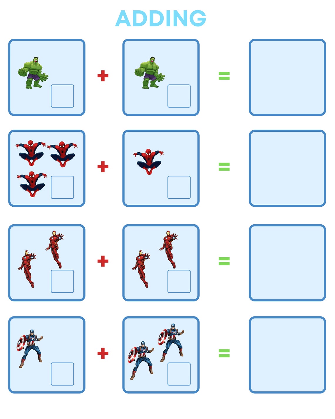 Superhero Math for Early Years, Kids, Kindergarten, Superhero Counting ...