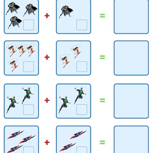 Superhero Math for Early Years, Kids, Kindergarten, Superhero Counting ...