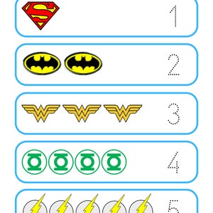 Superhero Math for Early Years, Kids, Kindergarten, Superhero Counting ...