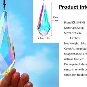120mm Hanging Crystals Chandelier Prism Crystal Large Prism Suncatchers ...