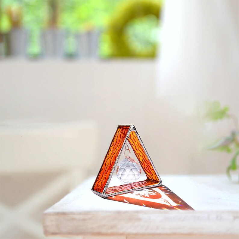 Handcrafted Pyramid in Stained Glass Rainbow Maker Window Sun - Etsy