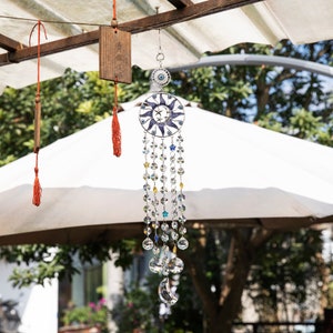 Handmade Turkish Blue Evil Eye Moon Sun Star Suncatcher Rainbow Maker ...