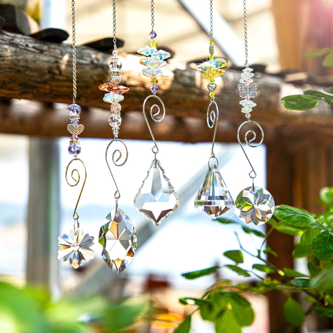 5pcs Crystals Prisms Suncatcher for Window Rainbow Maker Chandelier ...