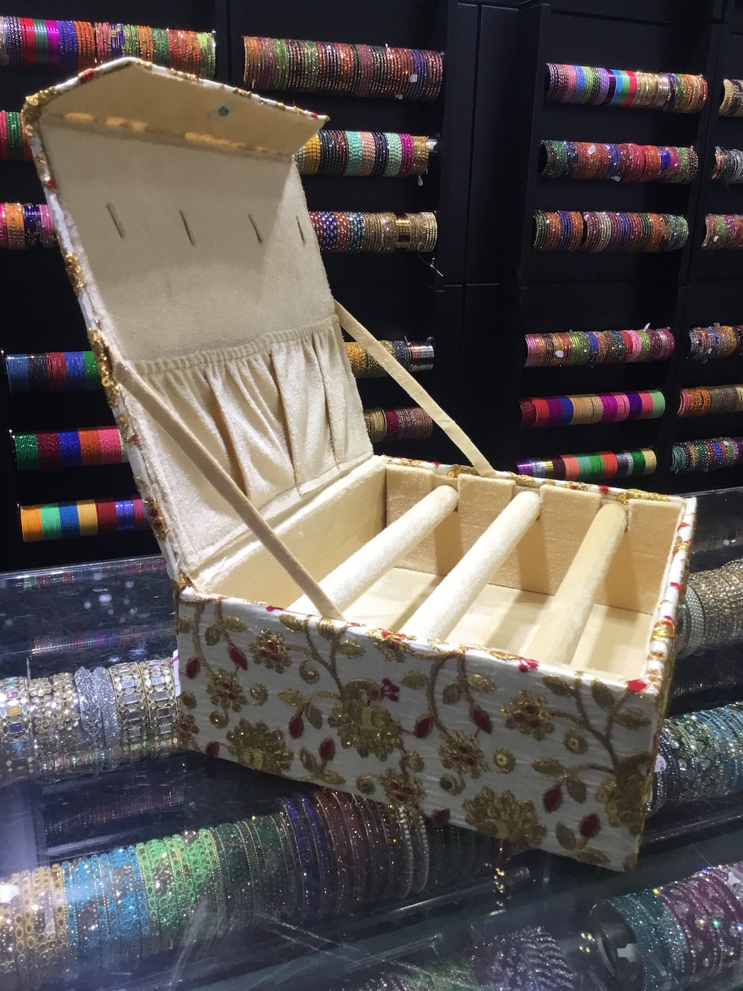 Bangle Box in Gold Colour, Red Buds Good Robust Quality, Ideal for ...