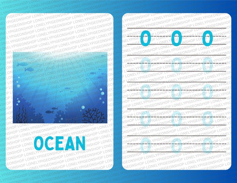 Marine Uppercase Letter Tracing Worksheet Set - Etsy