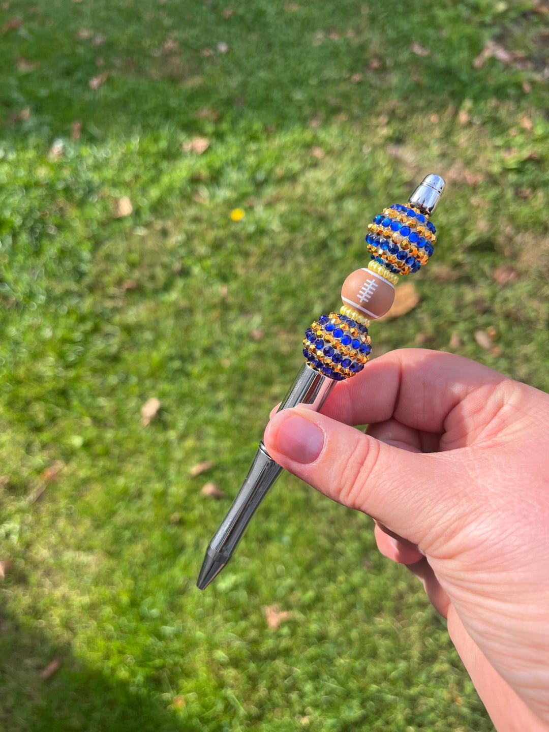Gold and Blue Football Pen - Etsy