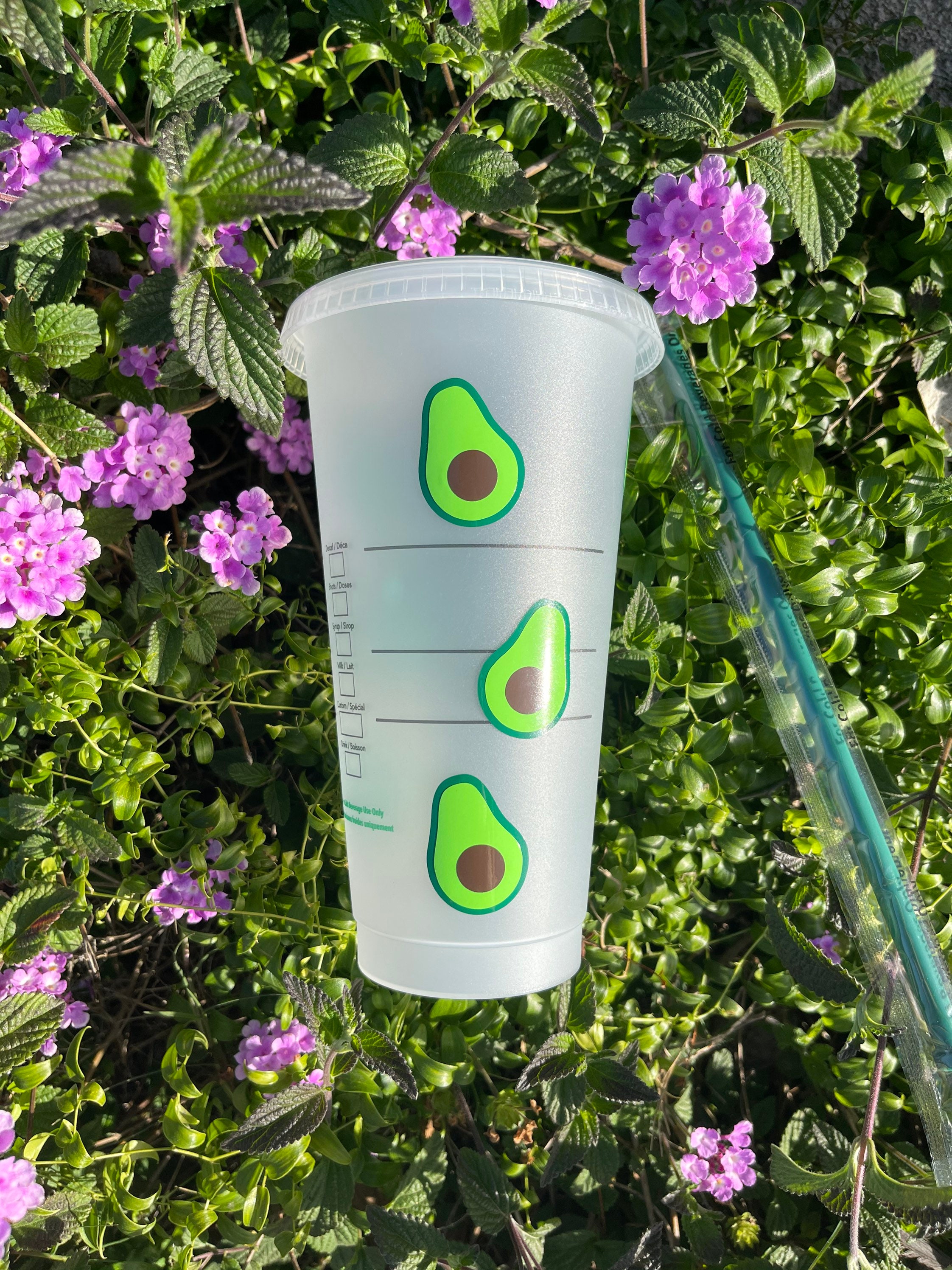 Avocado Themed Starbucks Cold Cup Tumbler 24oz Can be | Etsy