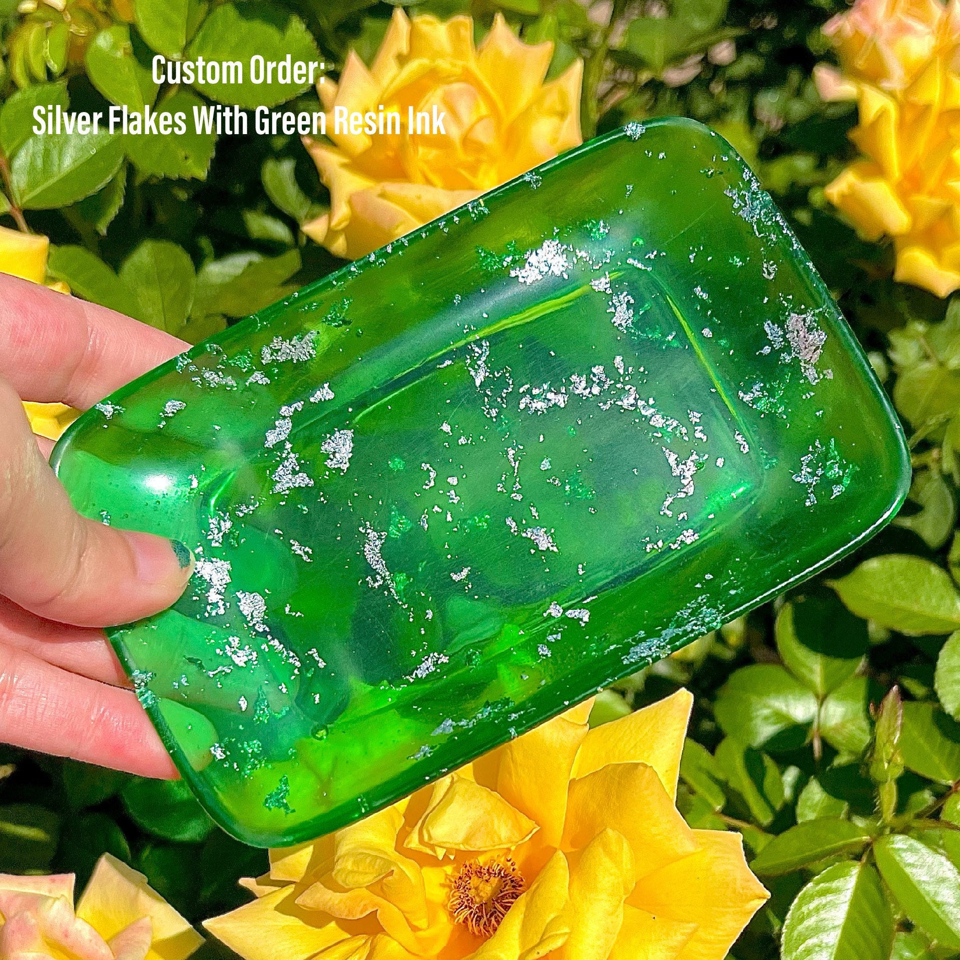 Rectangle Resin Multi-purpose Tray/dish Made With Silver | Etsy