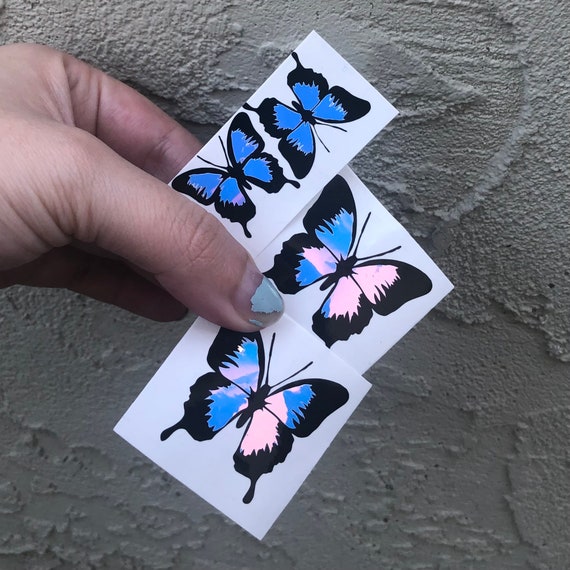 Holographic Butterfly Vinyl Decals 1 & 1.5 inches For Cars | Etsy