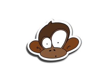 Funny Monkey Sticker | Etsy