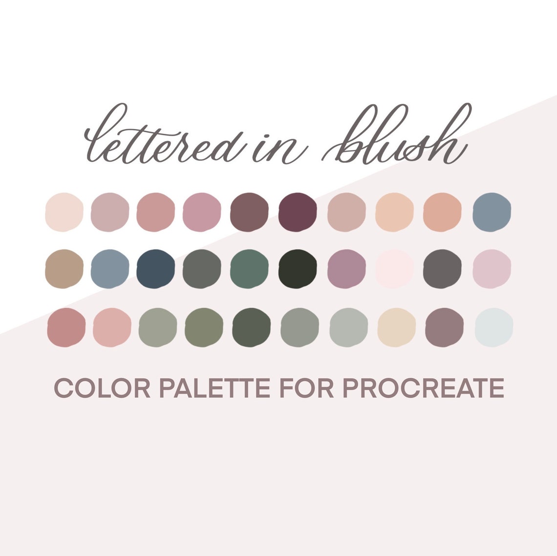 Procreate Color Palette Blush Aesthetic | iPad Lettering Color Palette ...