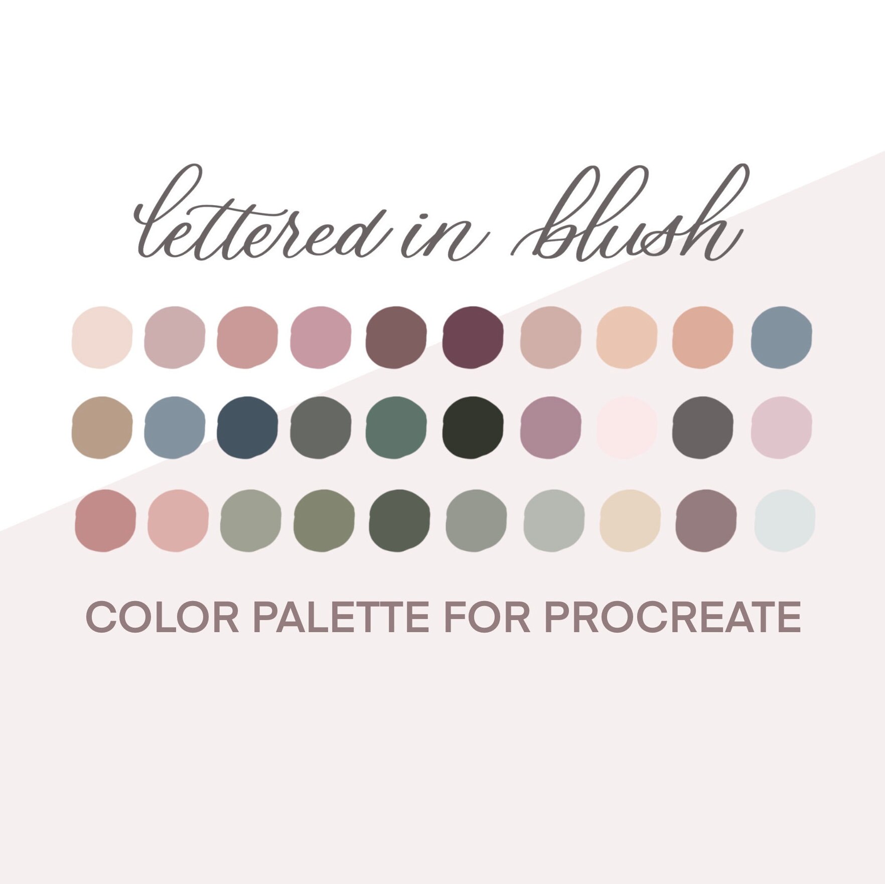 Procreate Color Palette Blush Aesthetic | iPad Lettering Color Palette ...