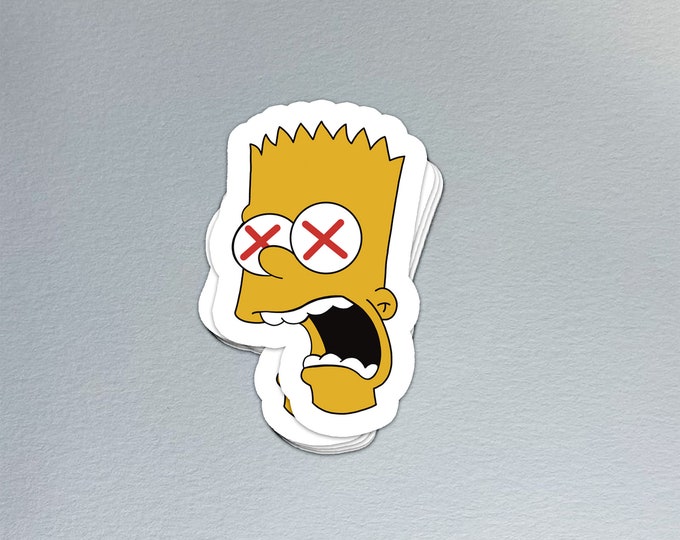 Bart Simpson X Matte Sticker - Etsy