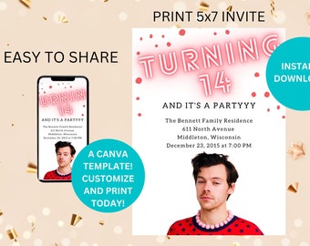 Harry Styles Party Invitation - Etsy UK