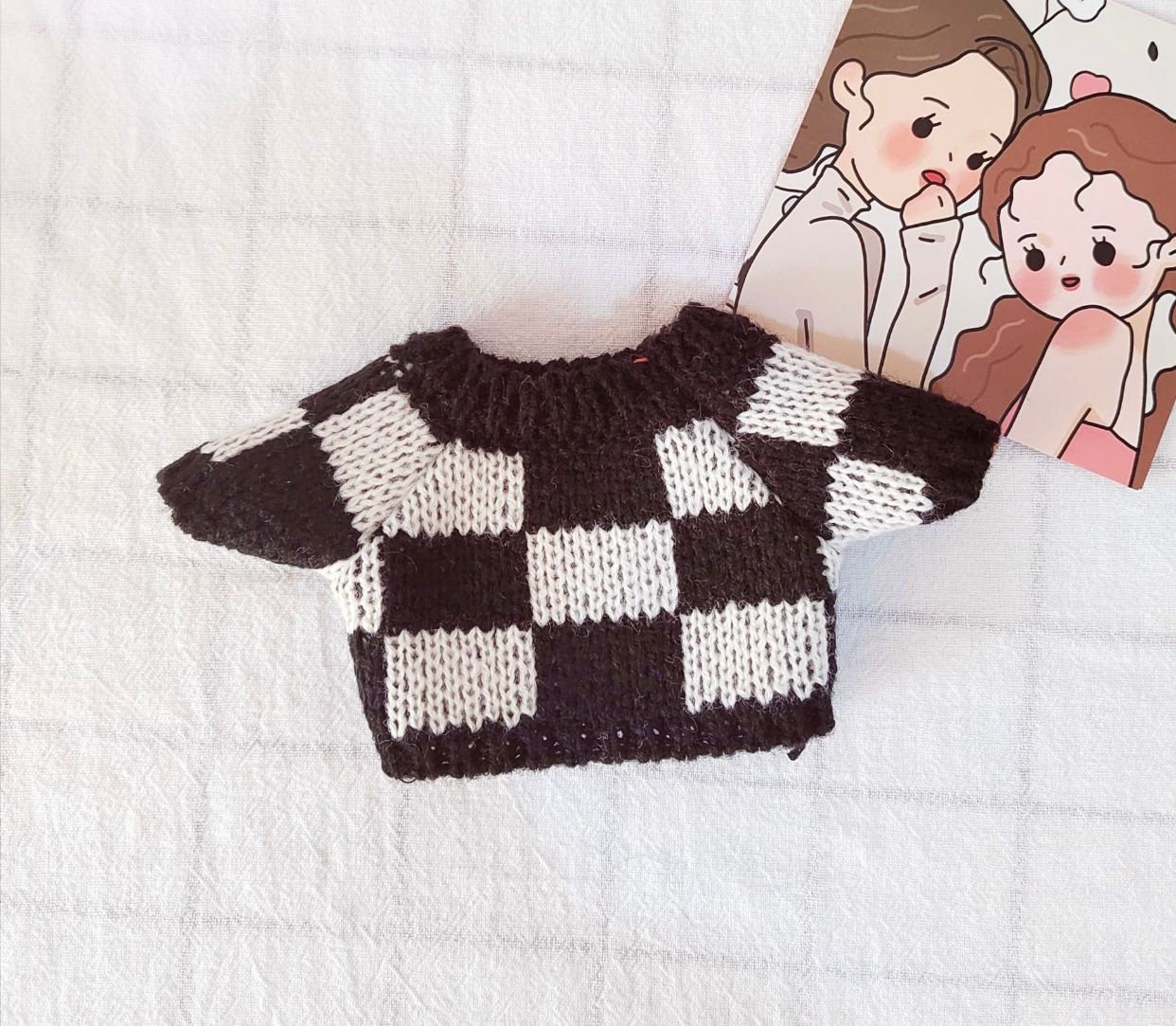 20cm Cotton Doll Clothes Plaid Sweater Coat 20cm Doll Sweater - Etsy