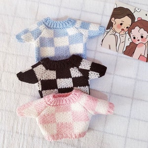 20cm Cotton Doll Clothes Plaid Sweater Coat 20cm Doll Sweater - Etsy