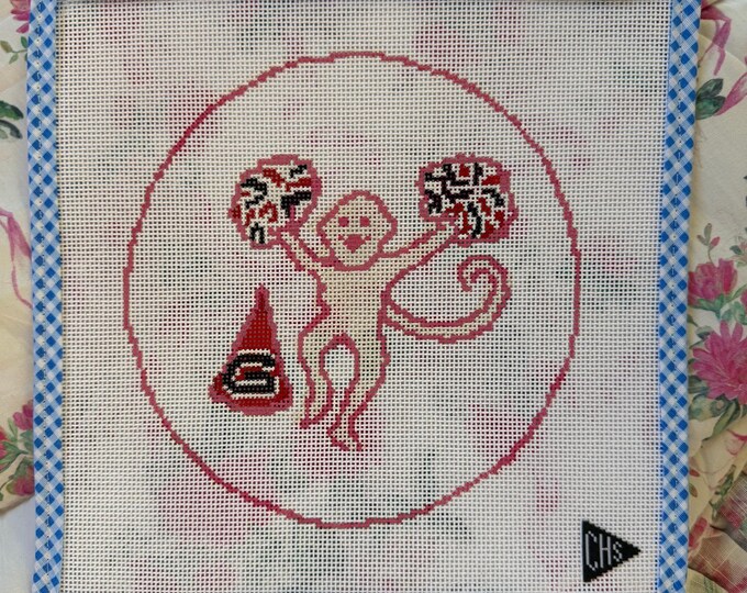 Georgia Needlepoint Canvas Barrel of Monkeys Cheerleader - Etsy