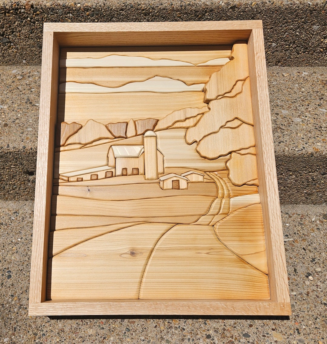 Farm Intarsia Woodcraft Wall Decor, Farmhouse, Gift, Home Decor ...