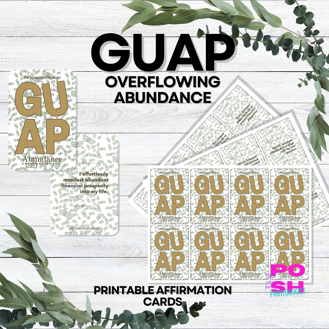 GUAP Money Affirmation Cards - Etsy