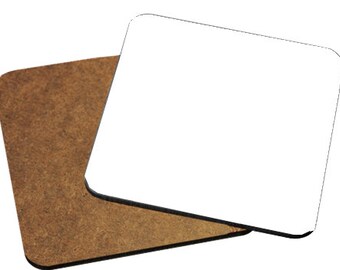 Blank white Hardboard Coasters for Sublimation 3.54 Square X 1/8 semi ...