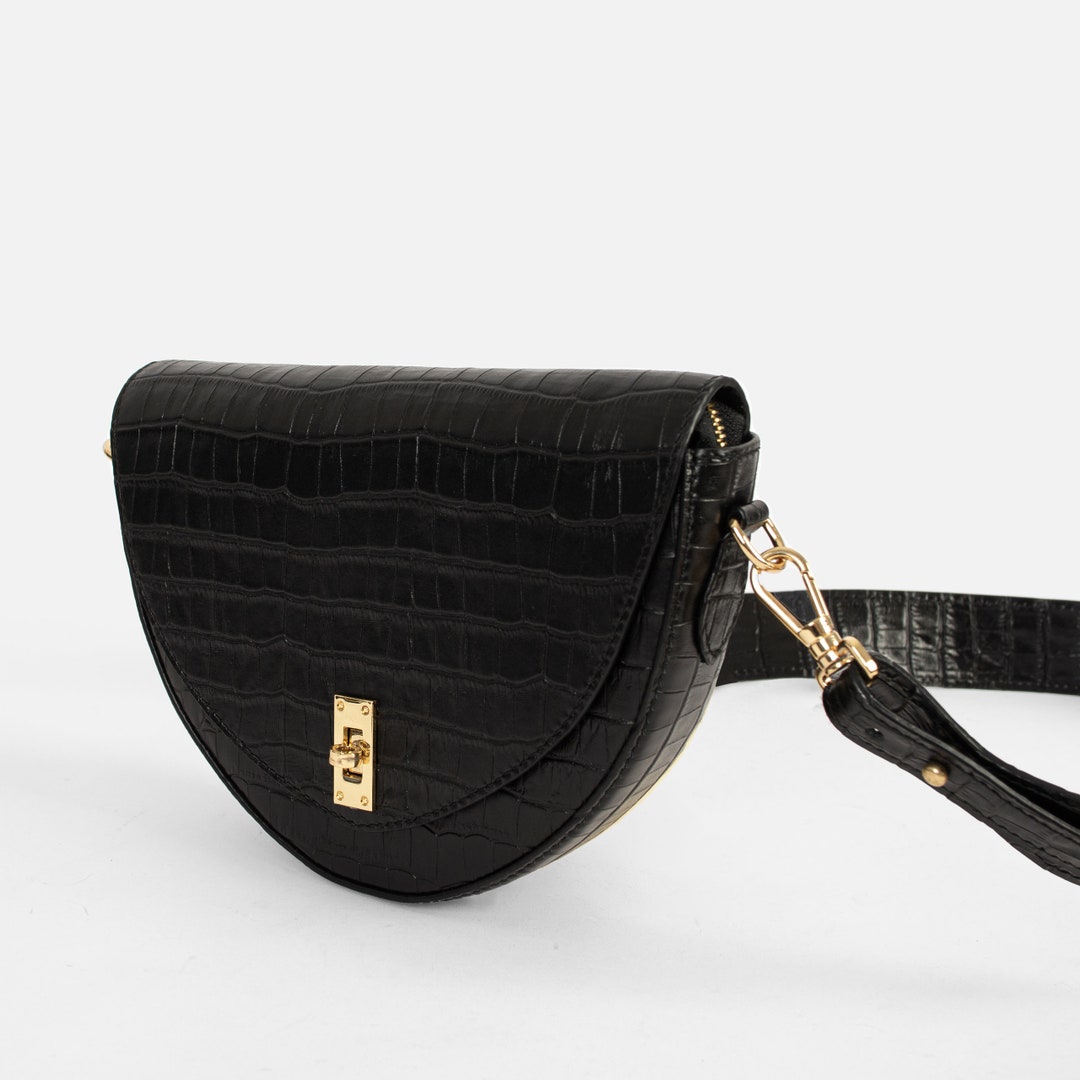 Half-moon Shaped Crossbody Bag, Handmade 100% Leather Bag, Everyday ...