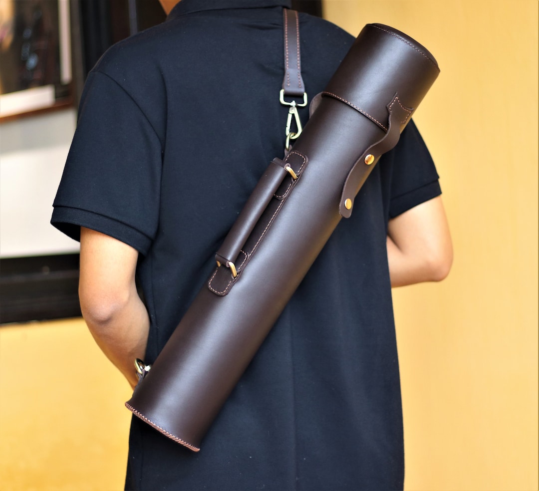 Leather Transport Tube for Blueprint and Map Storage, Gift for Artists ...